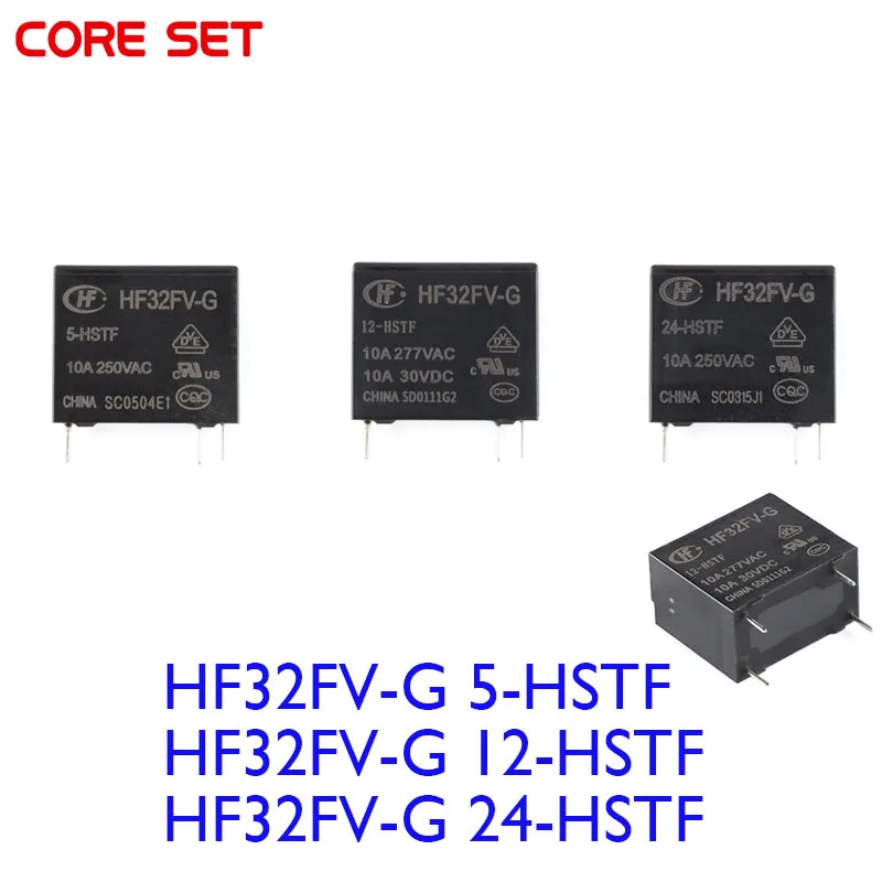 2Pcs New Orignal Ultra-small medium power relay 5V 12V 24V Relays 4Pin 10A 16A HF32FV-G 5-HSTF ...