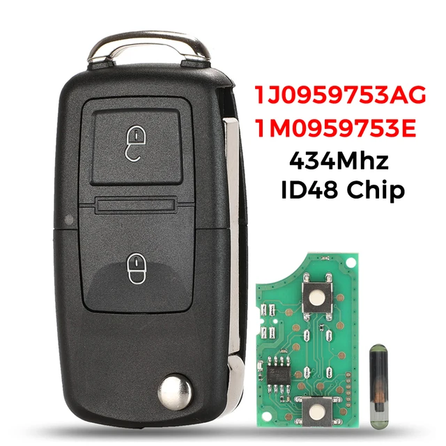 jingyuqin 2/3/4 Buttons 315/434MHz Folding Car Remote Key id48 For VW ...