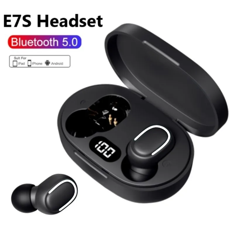 E7S Tws Wireless Headphones Bluetooth Earphones bass Headsets with Mic Sport Noise Cancelling ...
