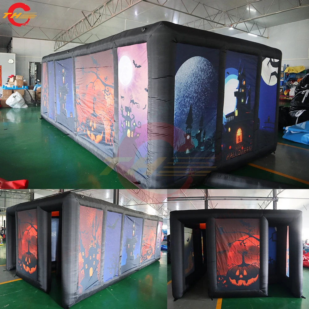 Fast-Shipping-6x3m-Digital-Printing-Halloween-Inflatable-Haunted-Maze ...