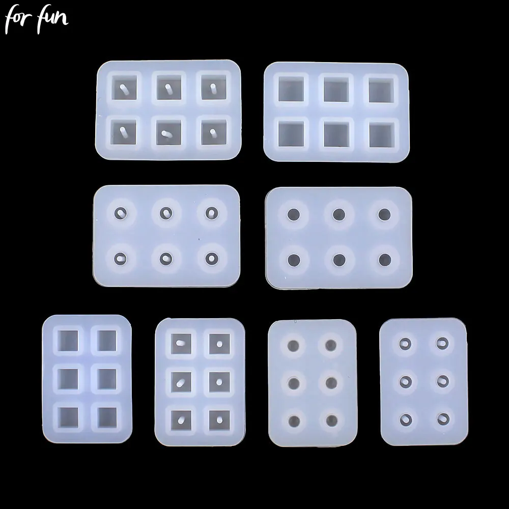 For Fun DIY Earrings Pendants Silicone Molds Epoxy Resin Mold Cube Ball ...