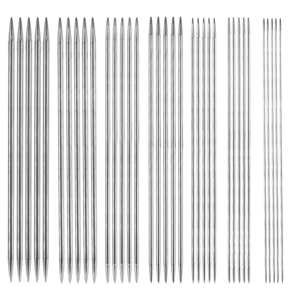 35PCS-Double-Pointed-Knitting-Needles-Kit-20CM-Stainless-Steel-Knitting ...