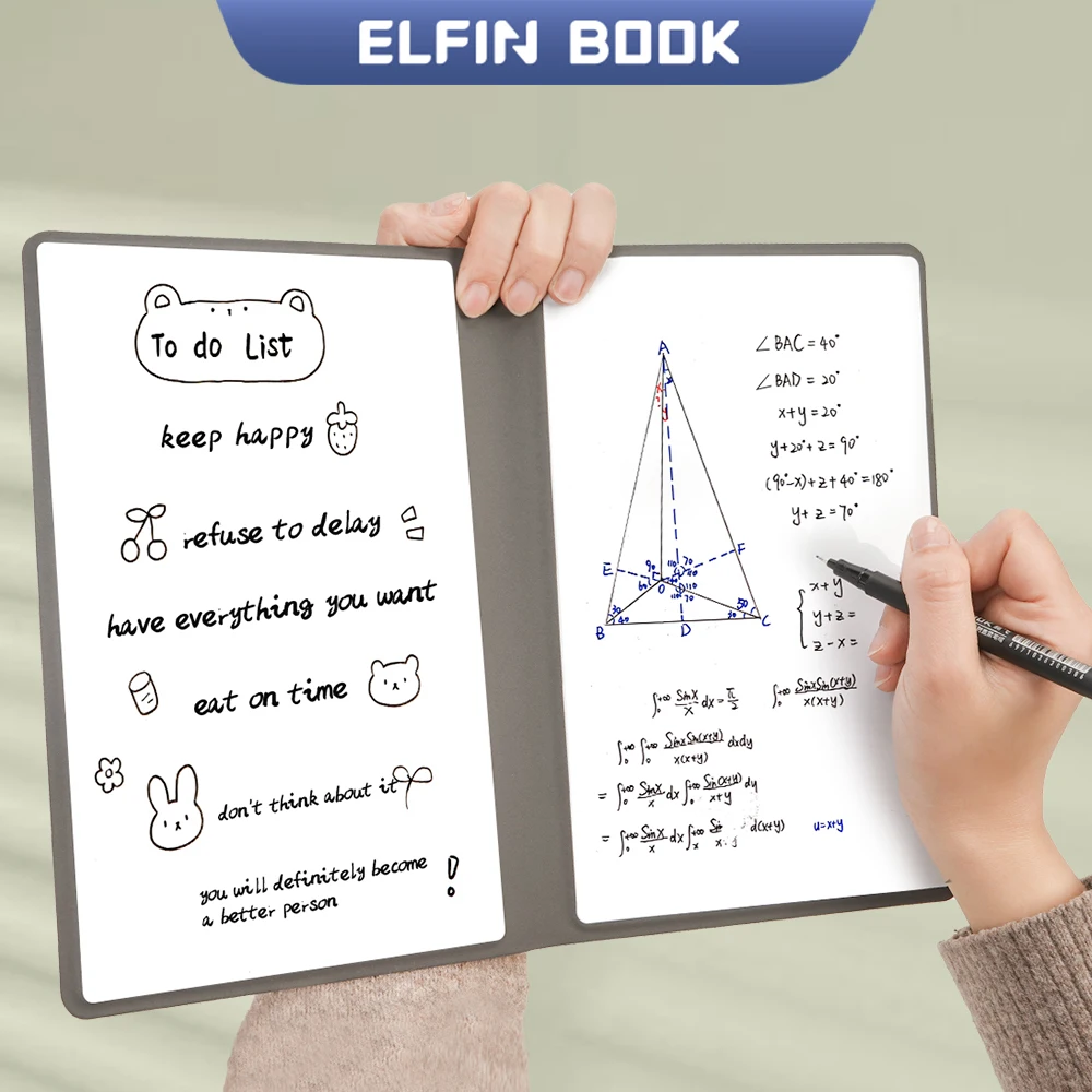 ELFIN-BOOK-Erasable-A5-Reusable-Whiteboard-Notebook-Includes-scanned ...