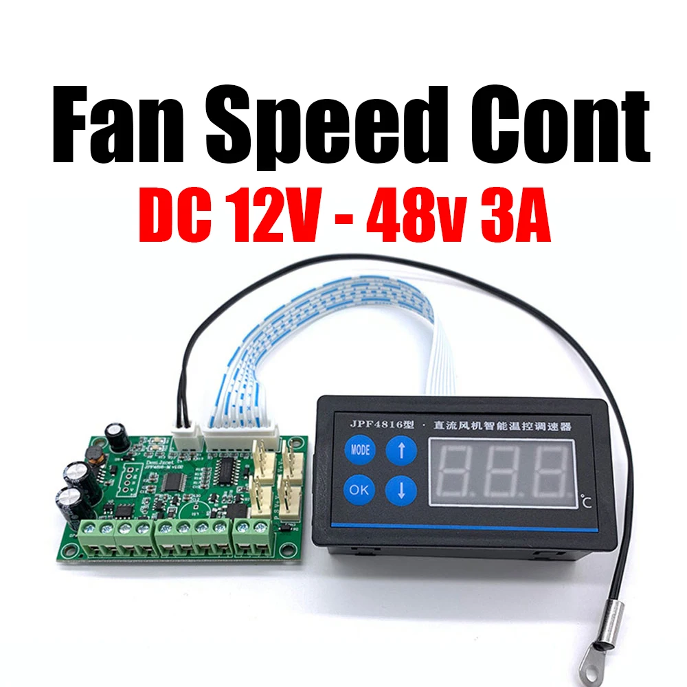 Chassis-Fan-Speed-Controller-DC-12V-24V-48v-6A-PWM-temperature-control ...