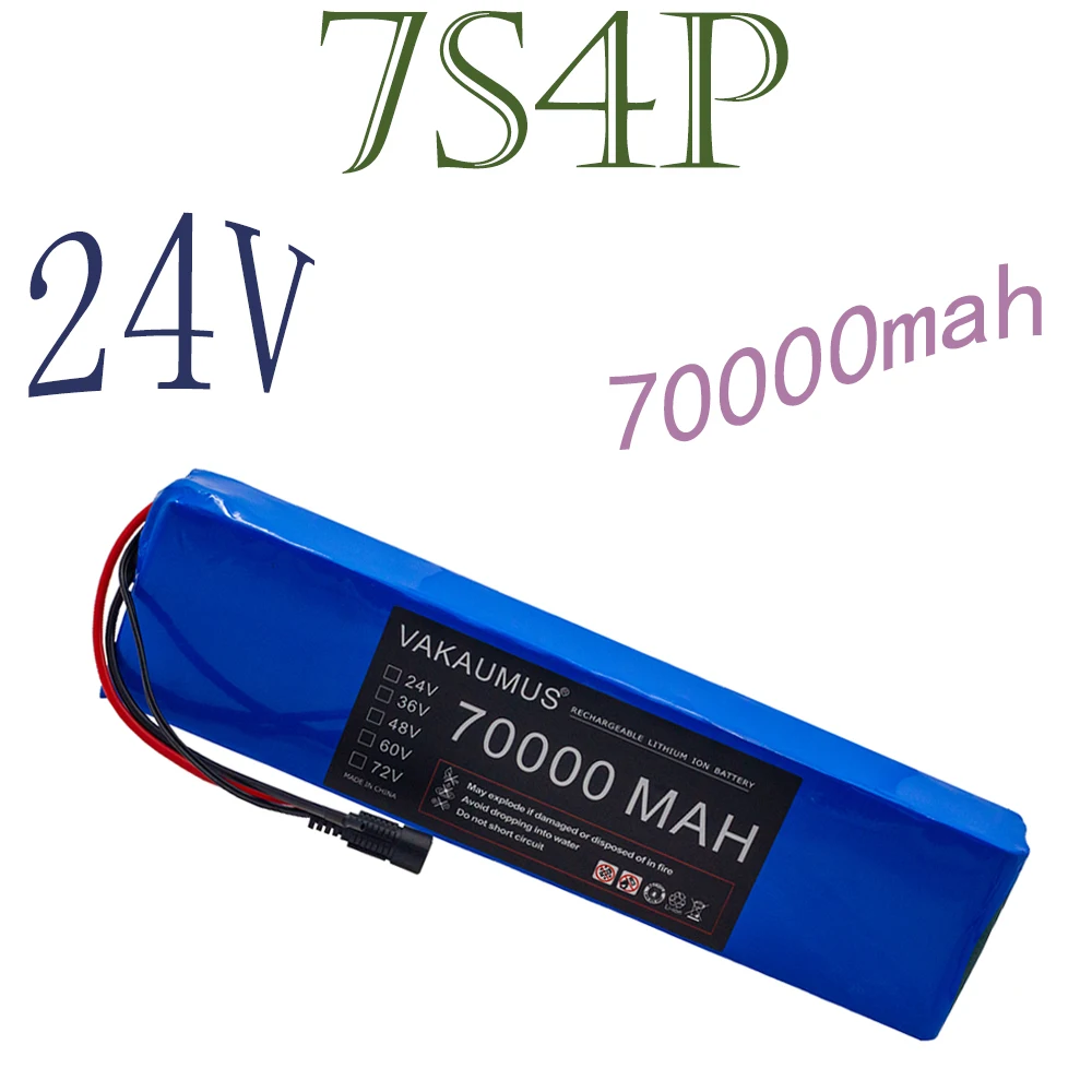 24V 70AH Large Capacity Battery Pack 7S4P 29.4V BMS Original Electric ...