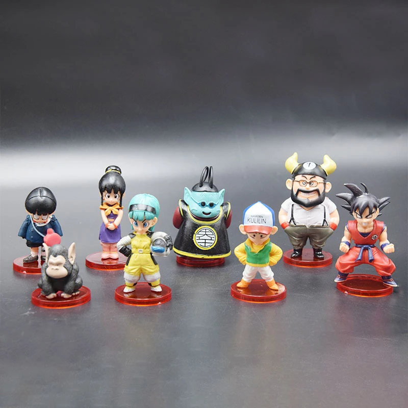 8pcs/set Dragon Ball Z Son Goku Bulma Chichi Bubbles Gyuumaou Kuririn ...