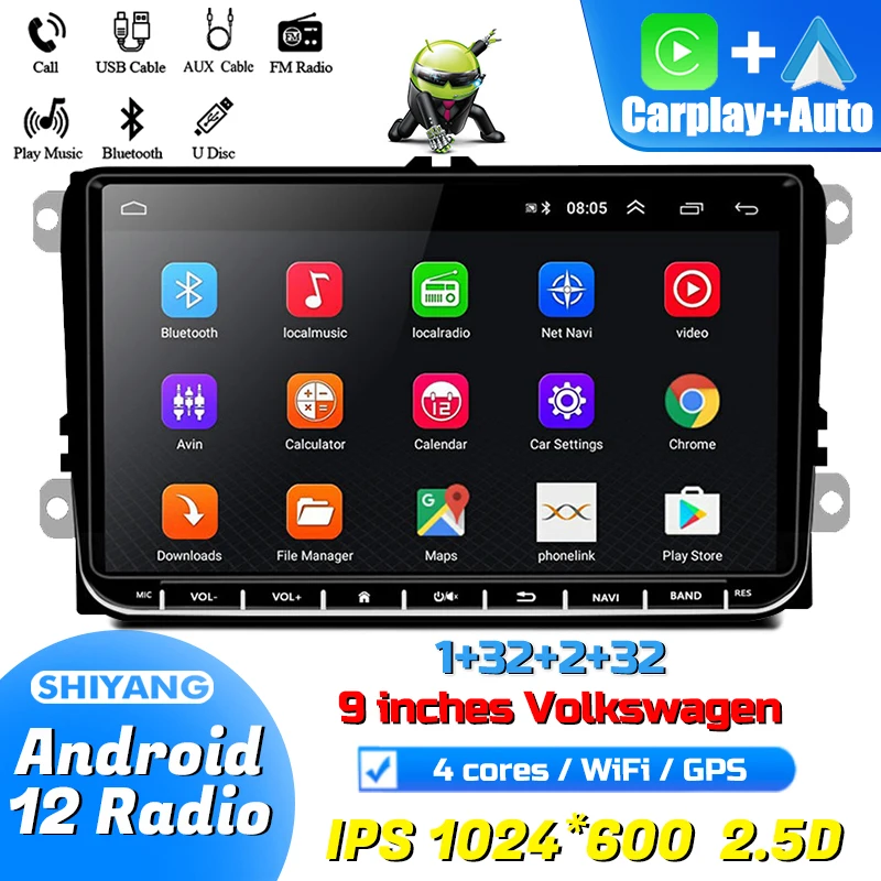 For-Volkswagen-9-Inch-Car-Android-Player-Suitable-Navigation-Universal ...