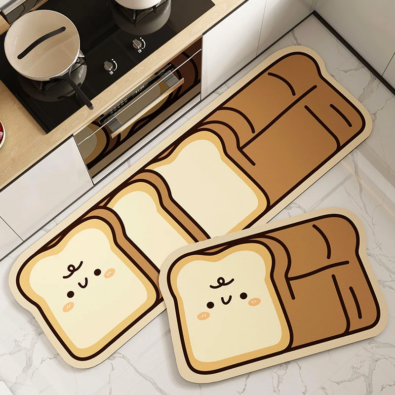 Crystal-Velvet-Kitchen-Mat-Non-slip-Foot-Mats-Cartoon-Food-Breads-Shape ...