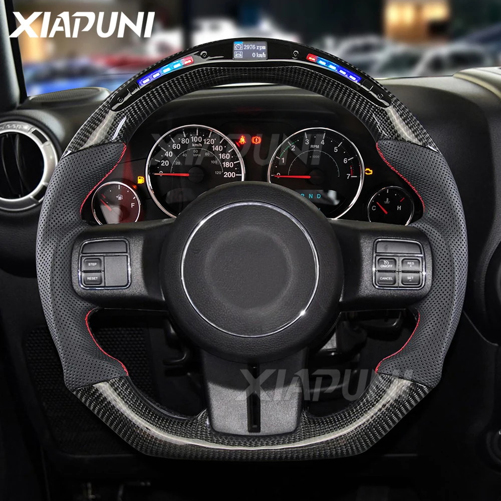 Custom Handmade Carbon Fiber Racing Steering Wheel with LED for Jeep ...