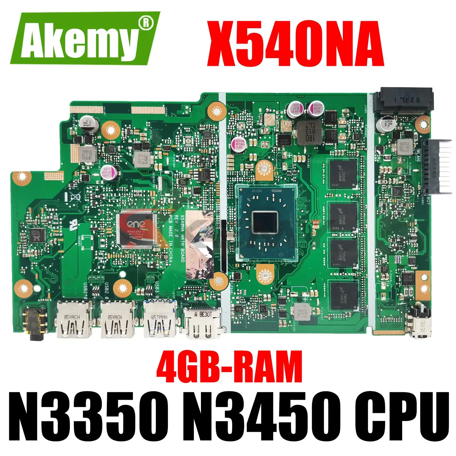 X540NA N3350 N3450 CPU 4GB-RAM Notebook Mainboard For Asus X540 X540N ...