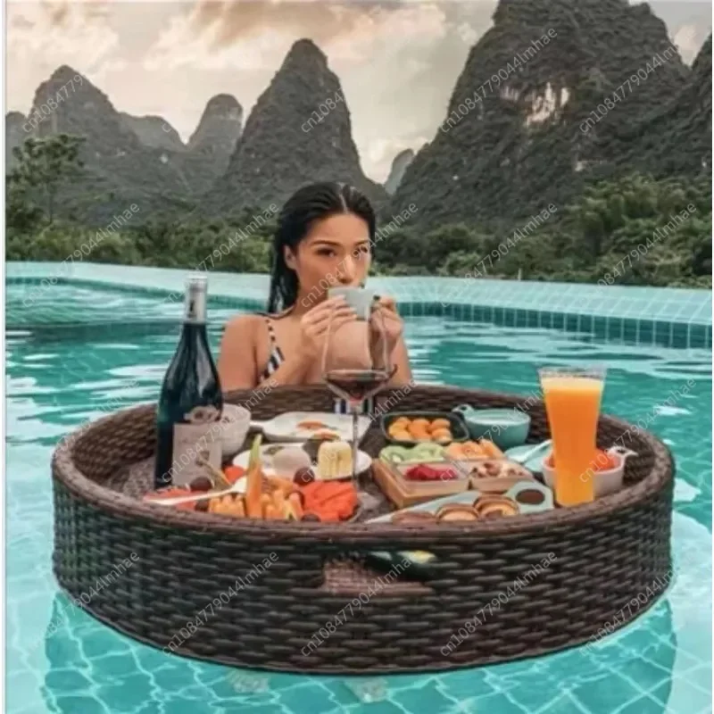 Bali Rattan Tray Swimming Pool Floating Rattan Tray Breakfast Afternoon ...