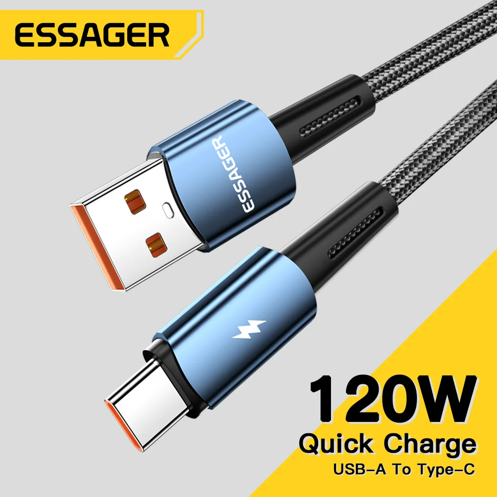 Essager 120W 6A USB C Cable Super Fast Charge Type-C Charger Data Cable For Xiaomi 12Pro Redmi ...