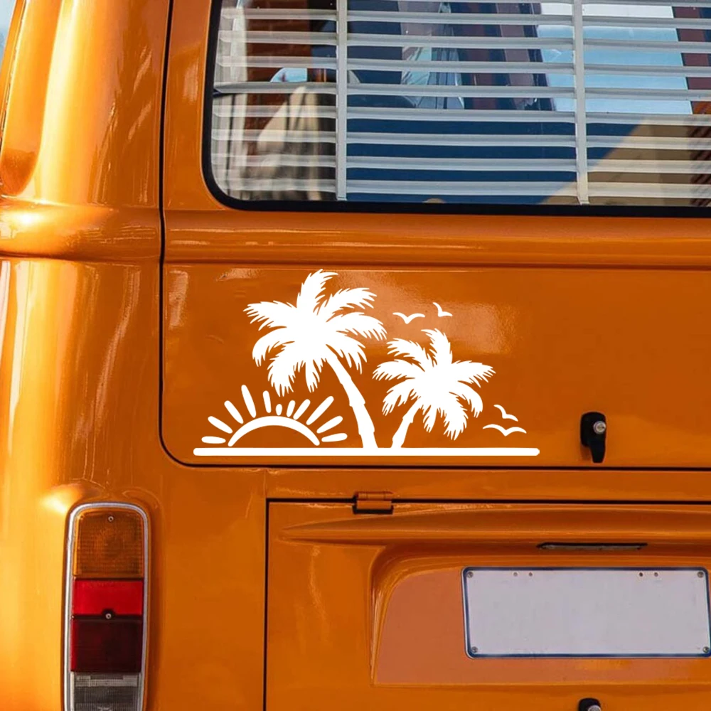 Palm Tree Waves Beach Sun Camping Rv Car Sticker Decal Ocean Sunshine ...