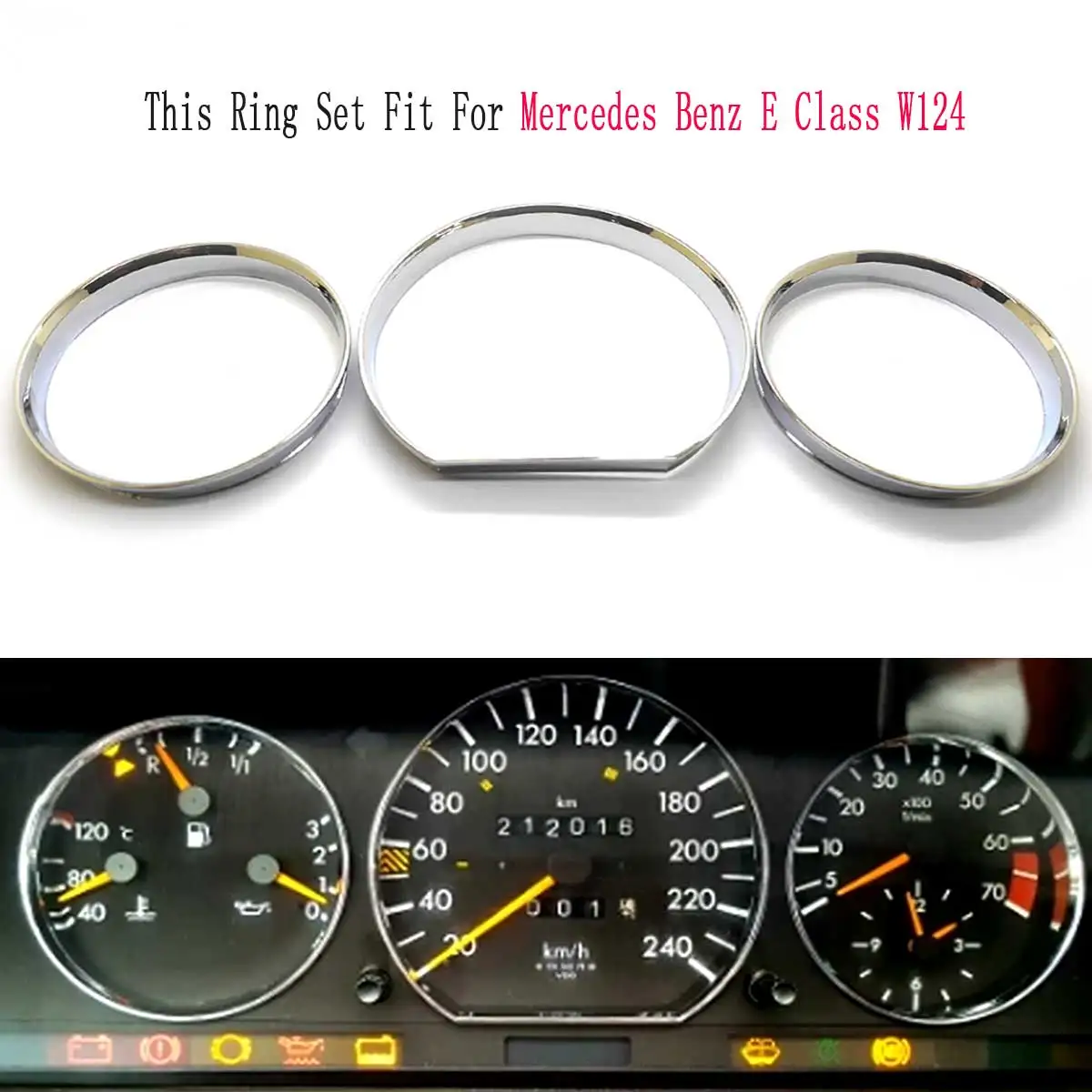 Chrome-Speedometer-Gauge-Dial-Rings-Bezel-Trim-Rings-For-Mercedes-Benz ...