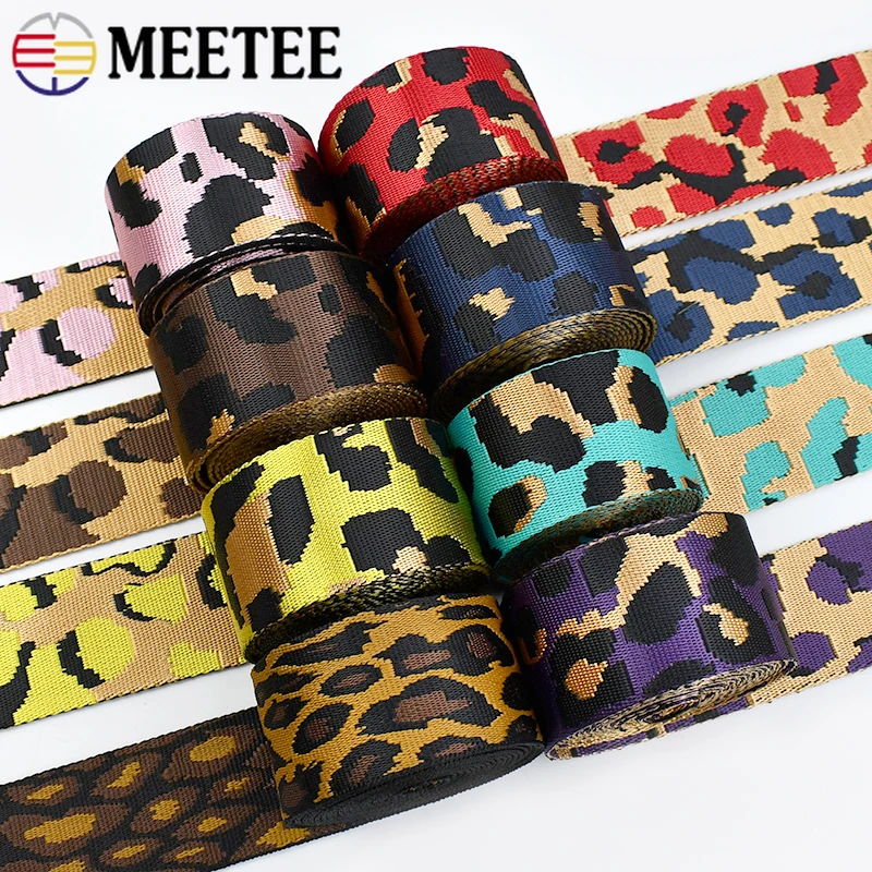 2-5-10M-Meetee-50mm-Leopard-Jacquard-Webbing-Nylon-Ribbon-Tape-Bags ...