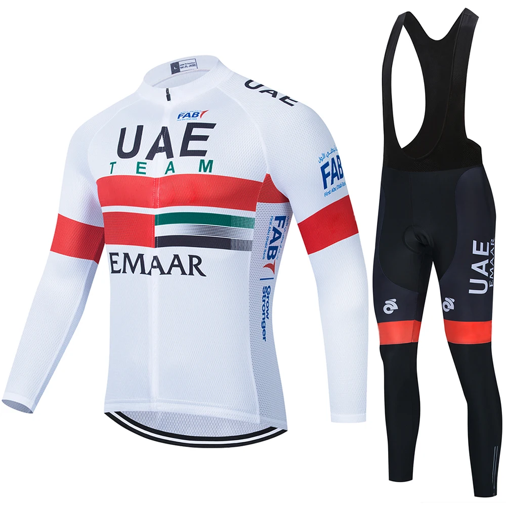 UAE-Team-Ciclismo-Jerseys-Set-para-homens-casaco-de-manga-comprida ...