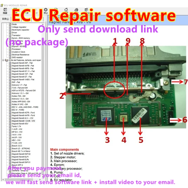 Newest ECU Repair Software ECU Modules Repair Pinout Immo Location ...