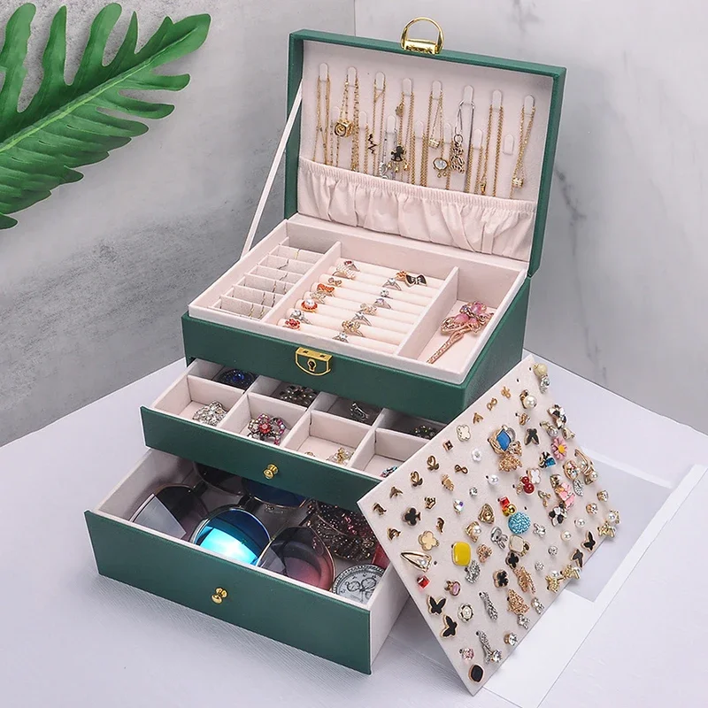 Portable Jewelry Box Large Capacity Jewelry Organizer Display Jewelry ...