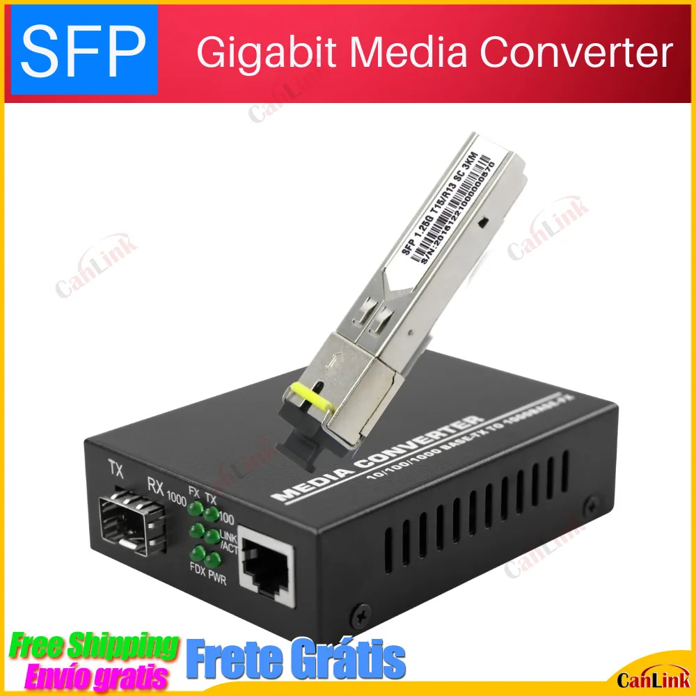High-Quality-1Gb-SFP-Fiber-To-RJ45-Fiber-Optic-Media-Converter-1000Mbps ...