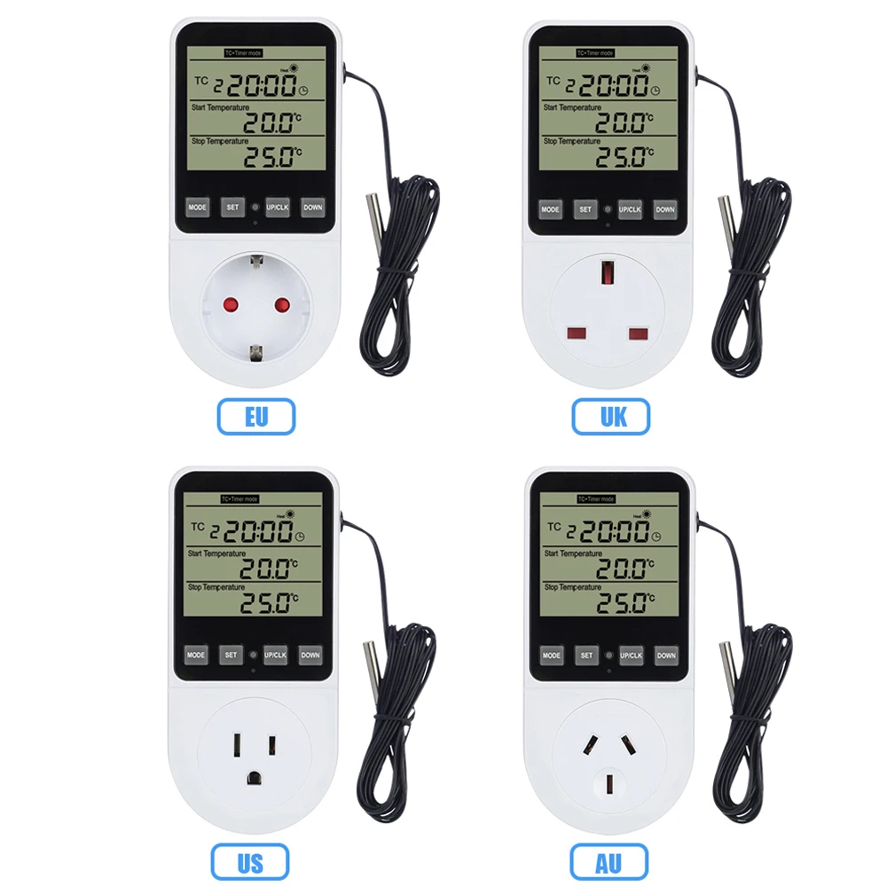 AC120-240V Temperature Controller Socket Fully Functional Thermostat ...