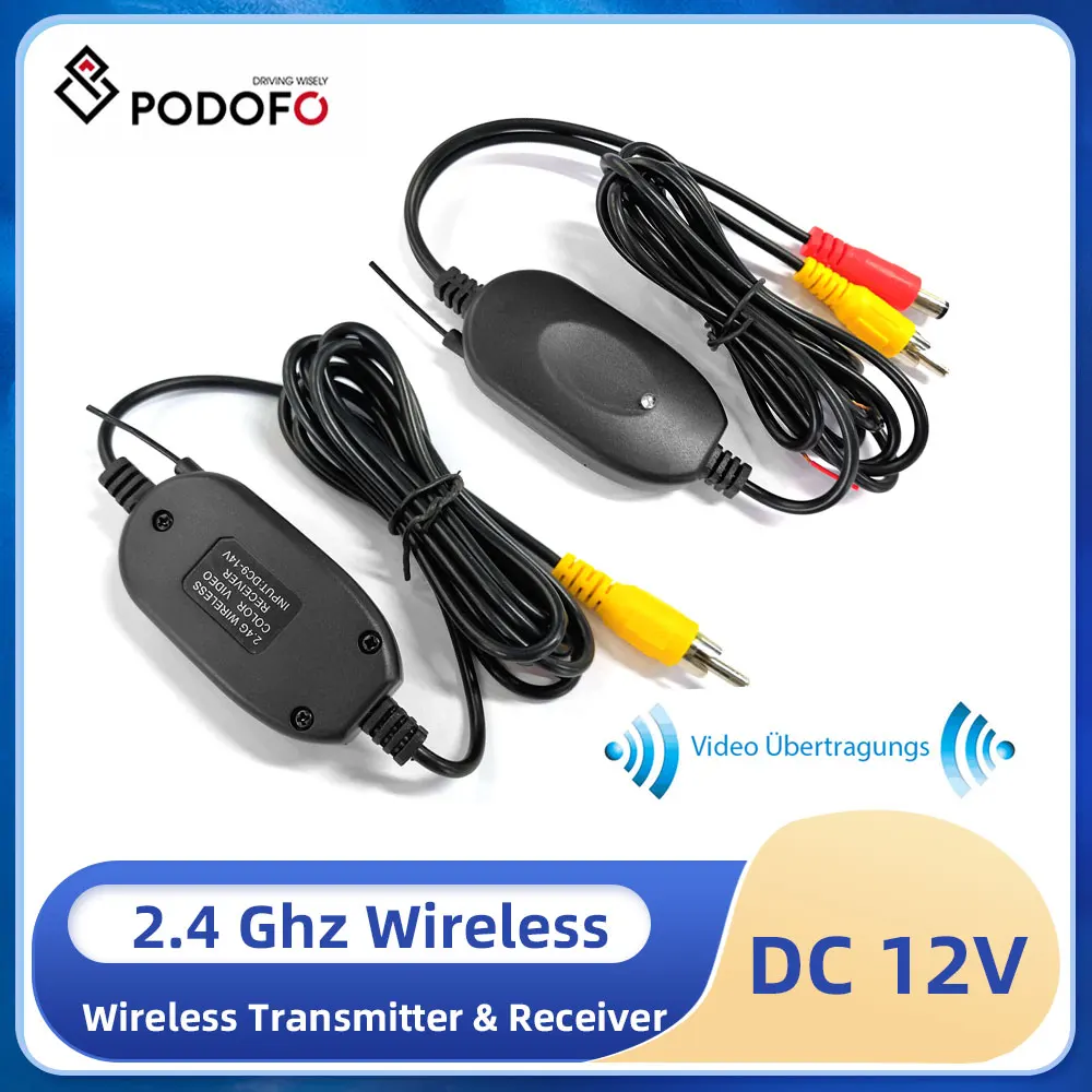 Podofo-Wireless-Rear-View-Camera-RCA-Video-Transmitter-Receiver-Kit-for ...