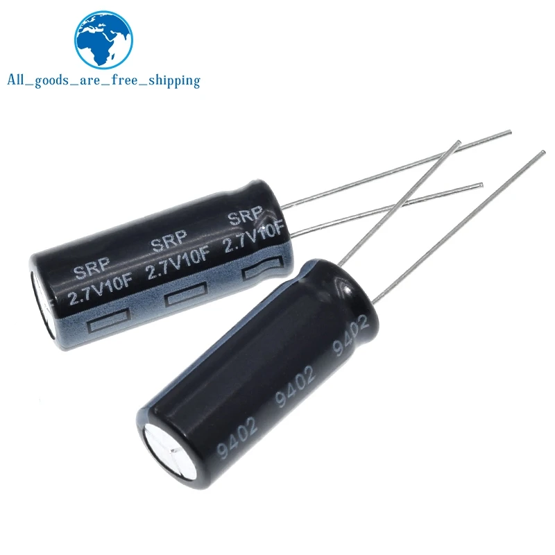 5pcs 2.7v 10f Cylindrical Ultra Super Farad Capacitor High Power ...