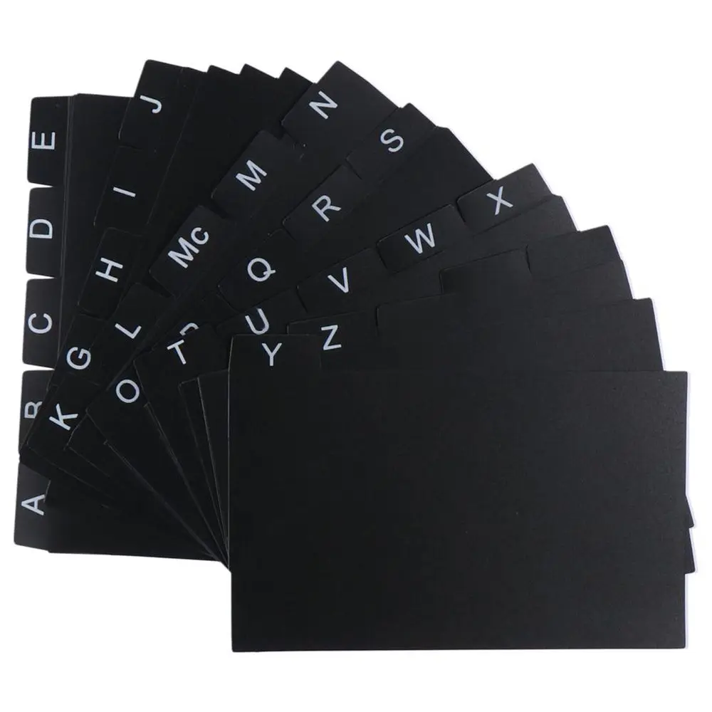 30-PCS-Blank-File-Dividers-Self-Index-Card-Black-Alphabetical-Dividers ...