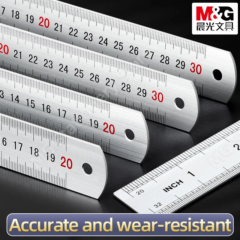 M-G-Metal-Ruler-Measuring-tool-Double-Side-Straight-Aluminum-Alloy ...