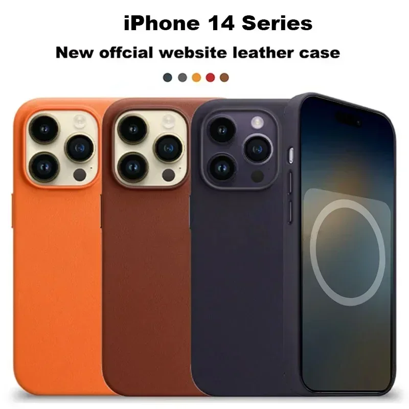 Original-Apple-Magsafe-Magnetic-Leather-Case-For-iPhone-12-13-14-Pro ...