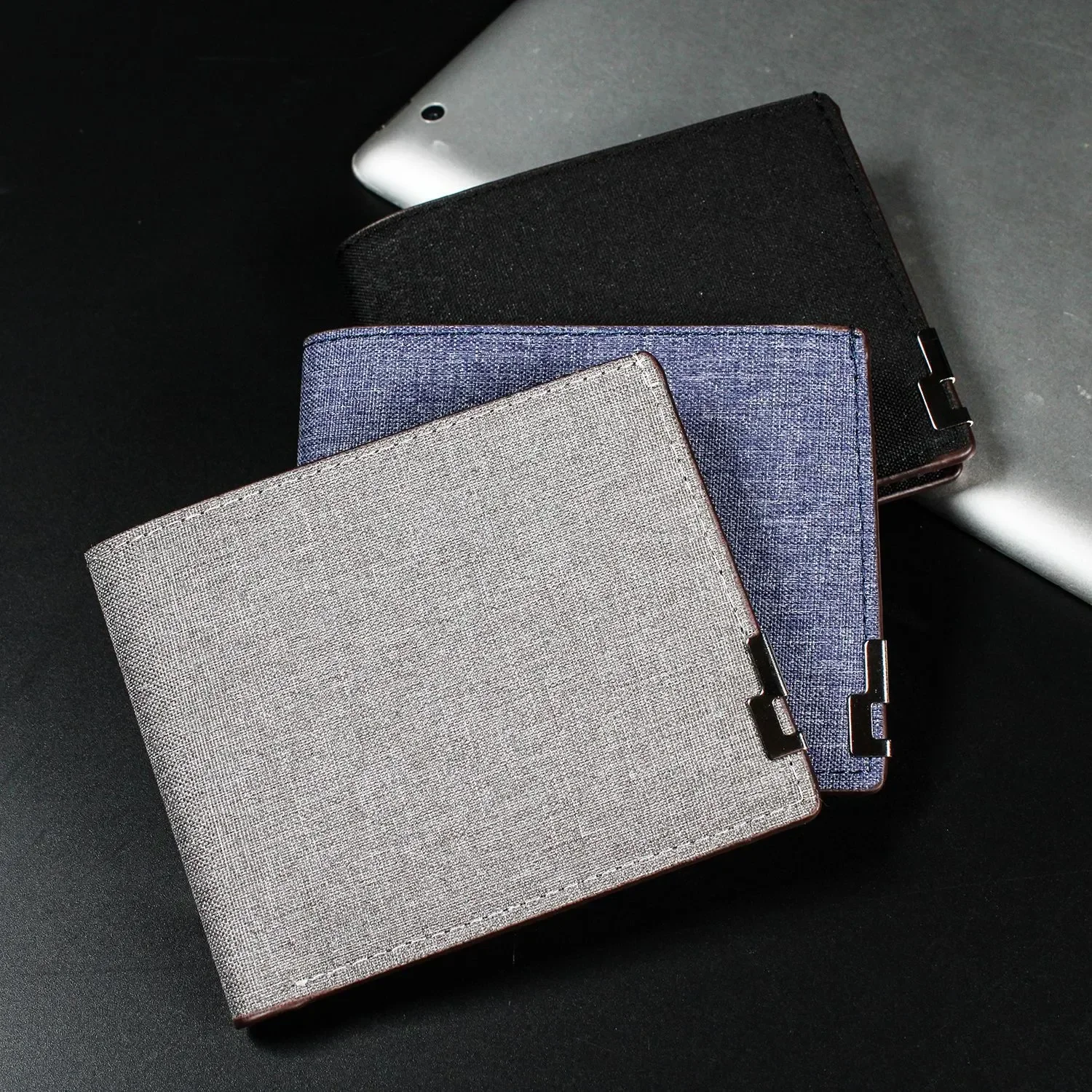 Denim-Wallets-Purses-Men-Women-Inserts-Business-Foldable-Cowhide-Wallet ...
