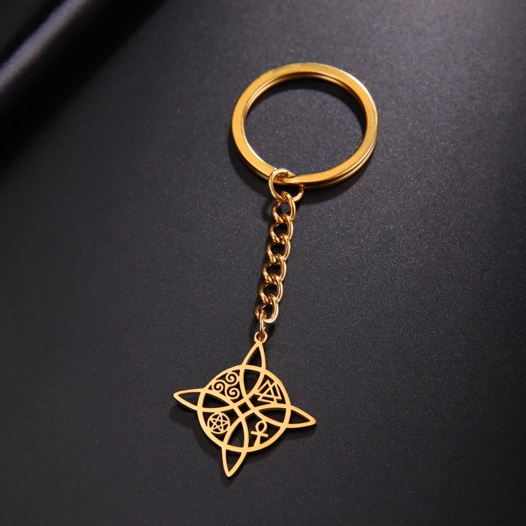 Skyrim-Stainless-Steel-Celtics-Witch-Knot-Keychain-Holder-Valknut ...
