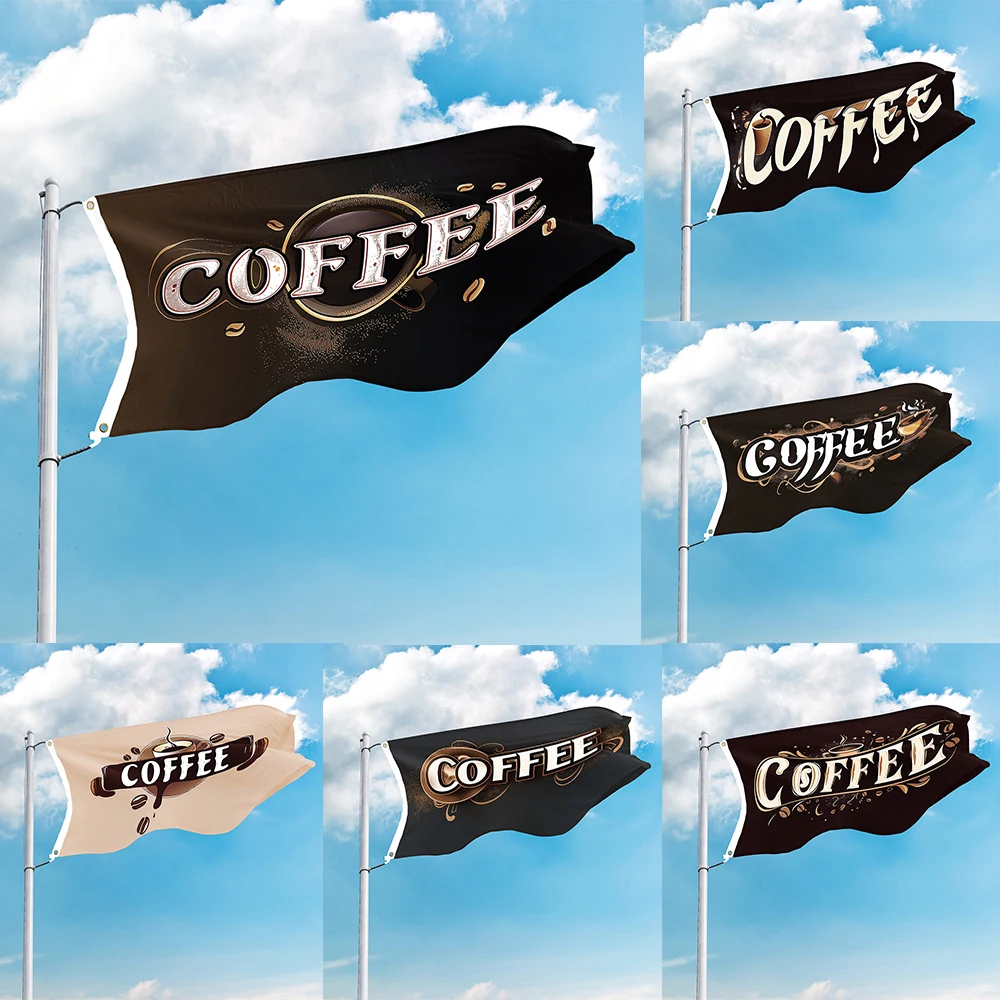 COFFEE-Flag-Written-Propaganda-Advertisement-Cafe-Instant-coffee-Logo ...