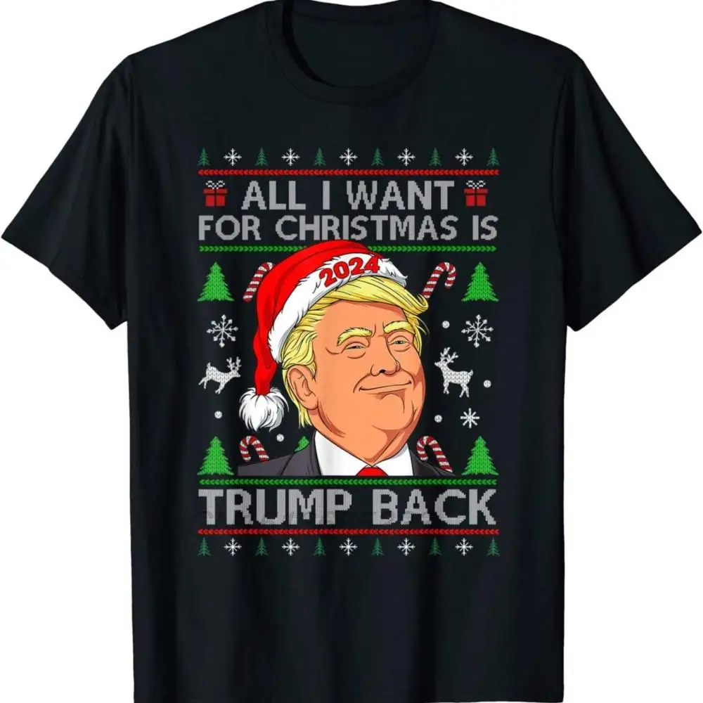 All-I-Want-for-Christmas-is-Trump-Back-2024-Ugly-T-shirts-Men-Skeleton ...