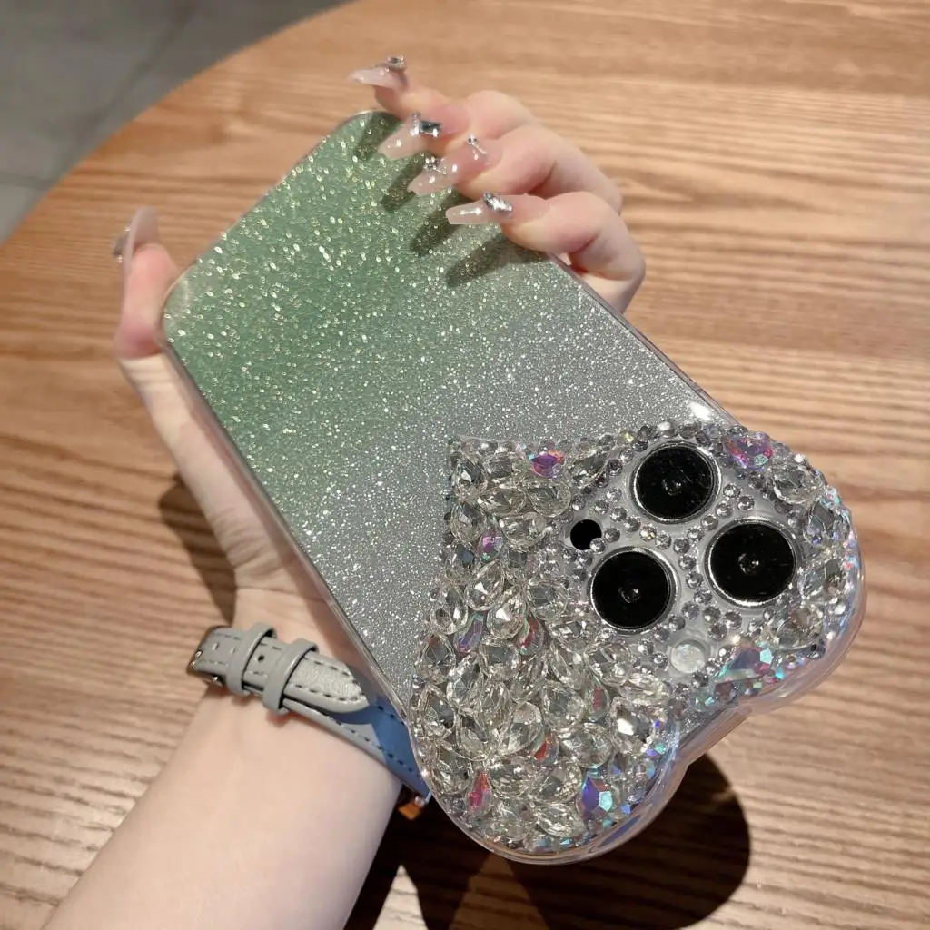 Graded-Glitter-Heart-Flash-Jewelled-With-Rhinestone-Diamond-Phone-Case ...