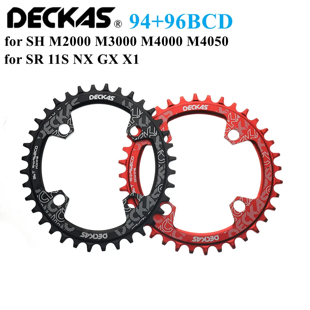 DECKAS 94+96 BCD Bicycle Chainwheel Round/Oval 32T 34T 36T 38T MTB Bike Chainring Mountain Crown ...