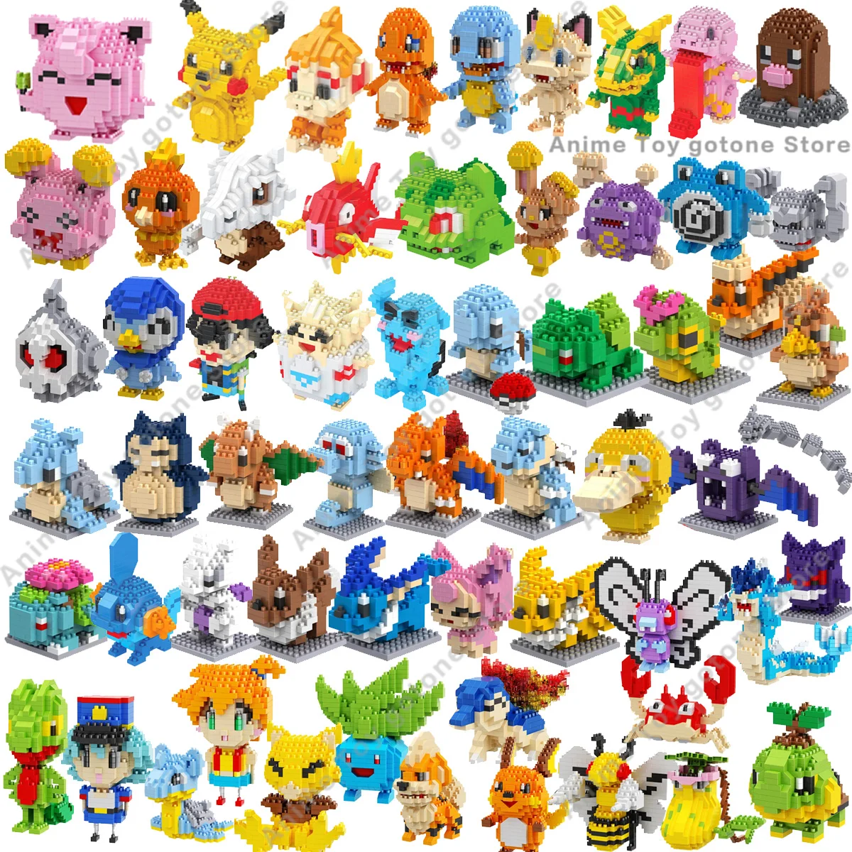 61-Style-Blocks-Small-Cartoon-Mini-Building-Block-Pikachu-Charizard ...