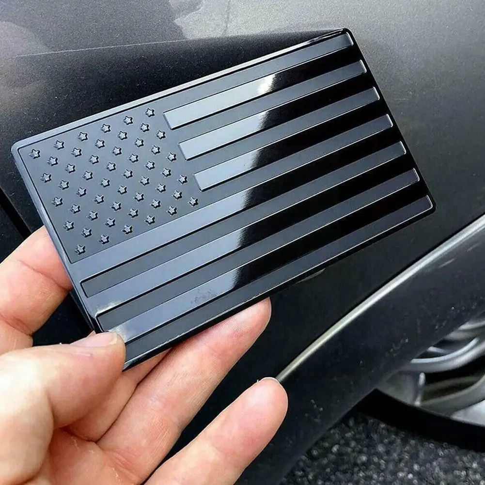 1Pair-Metal-Aluminum-Alloy-Black-USA-American-Flag-Car-Tuning ...