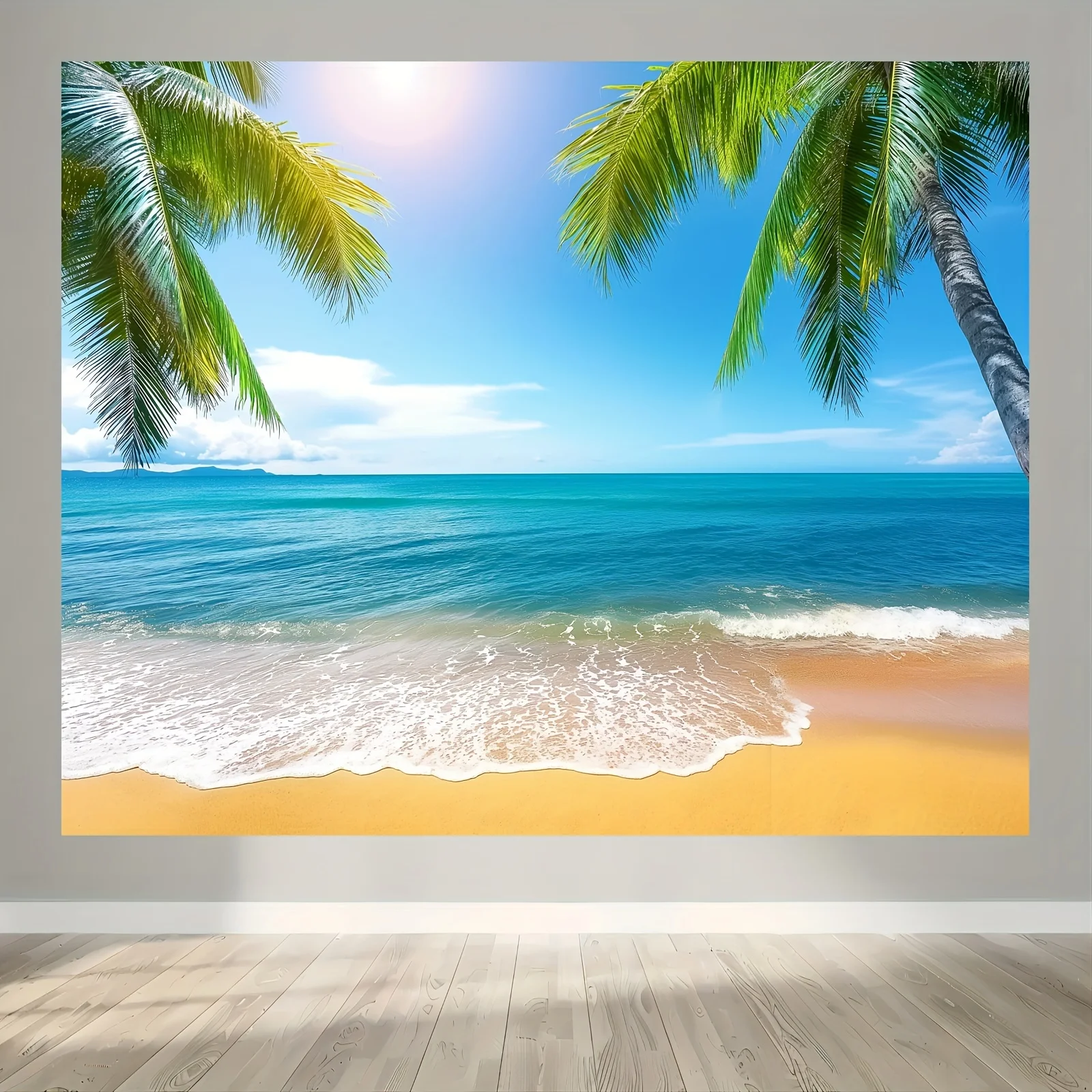 Tropical Hawaiian Beach Party Background - 1 piece polyester photo ...