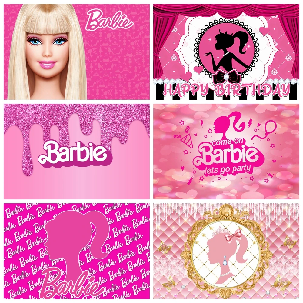 Barbie-Birthday-Backdrop-Decoration-Kids-Princess-Girl-Party ...