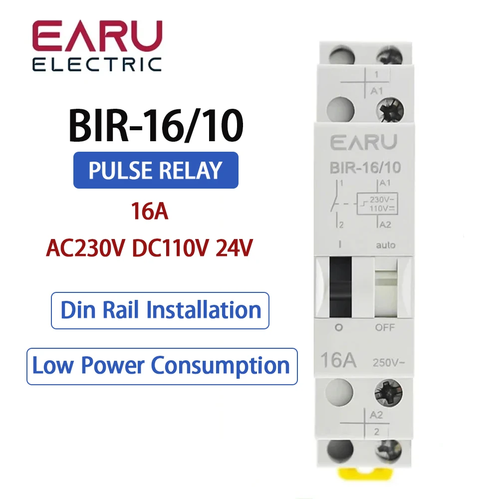 16A-AC230V-DC110V-24V-Dual-Voltage-Impulse-Relay-Household-Electric ...
