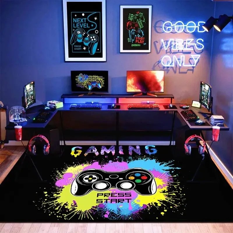 Game-area-carpet-player-controller-gamepad-pattern-floor-mat-bedroom ...