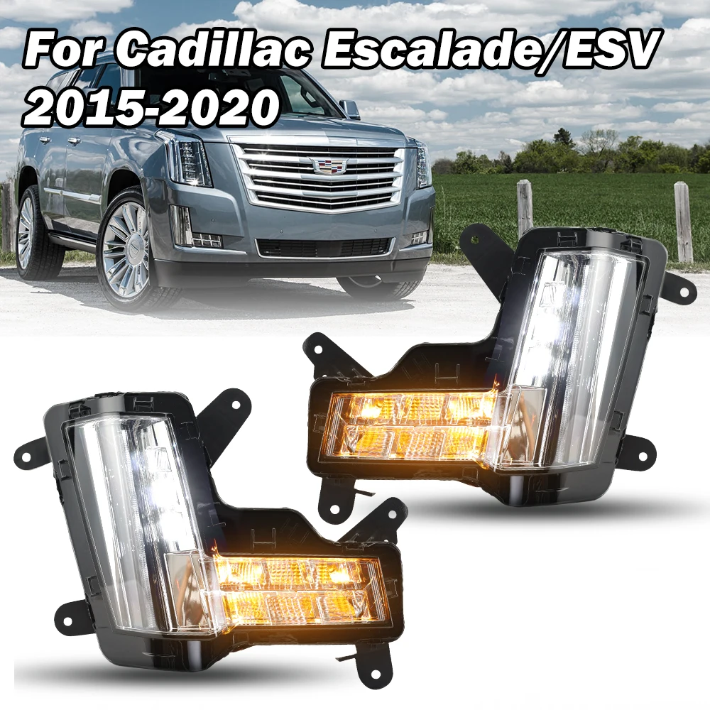 Fog-lights-for-Cadillac-Escalade-ESV-2015-2020-DRL-headlights-foglamp ...