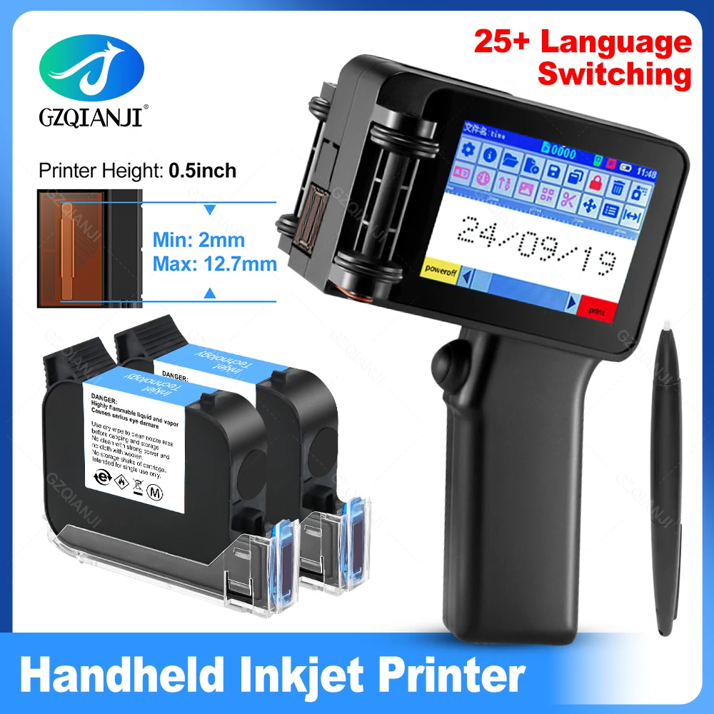 Handheld Inkjet Printer Gun Small Portable with HD LED 4.3inch Touch ...