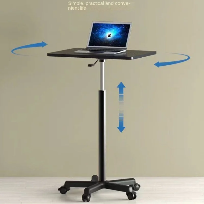 Height-Adjustable-Computer-Desk-with-Rolling-Wheels-Small-Size-and ...
