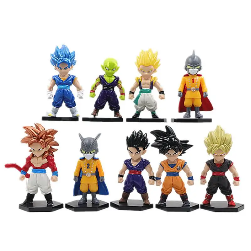 9 pçs/set bola do dragão z 7 9cm mini figura filho goku gohan super ...
