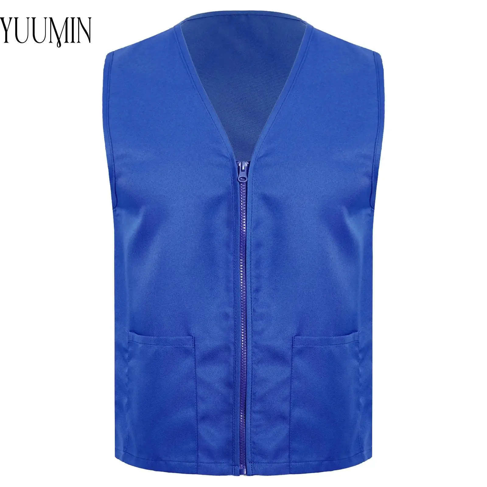 Unisex Kids Sleeveless Front Zipper Side Pockets Vest Waistcoat for ...