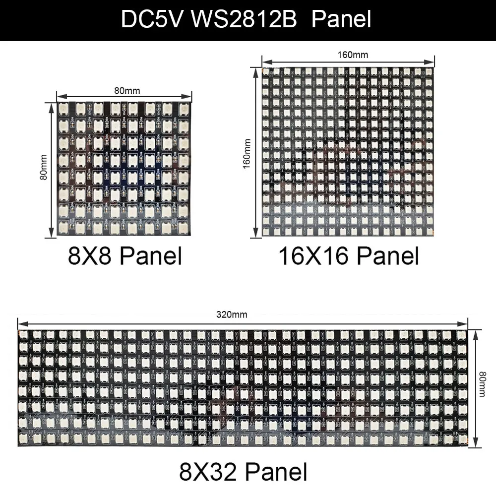 8x8 Led Panel Panneau Lumineux Adressable DC5V WS2812B WS2812 IC LED ...