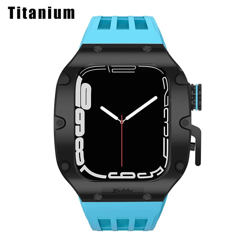 Luxury-Titanium-Case-for-Apple-Watch-Band-45mm-44mm-Titanium-Case ...