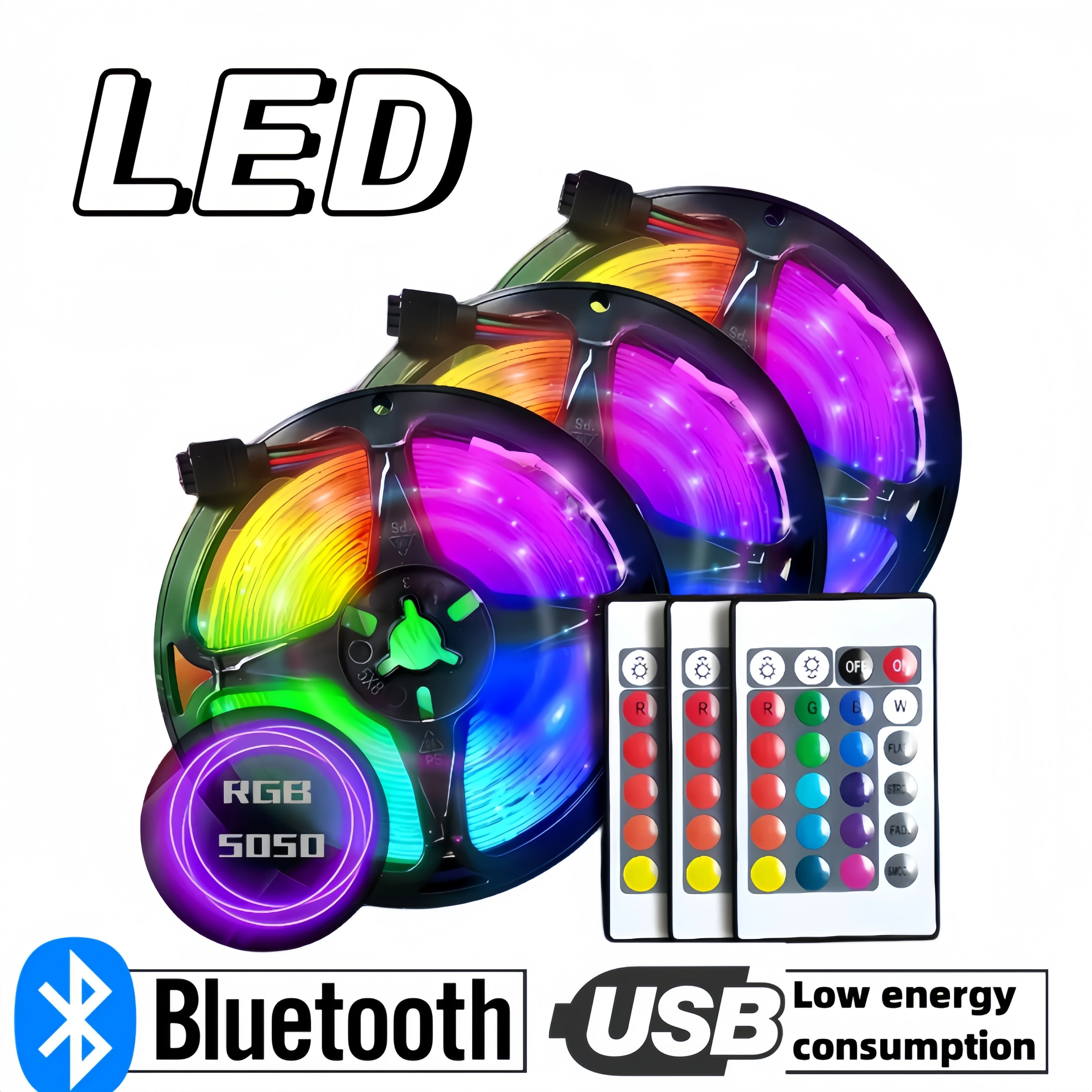LED-Strip-Light-USB-Tpae-Bluetooth-RGB-16-Color-LED-Strip-Bedroom ...