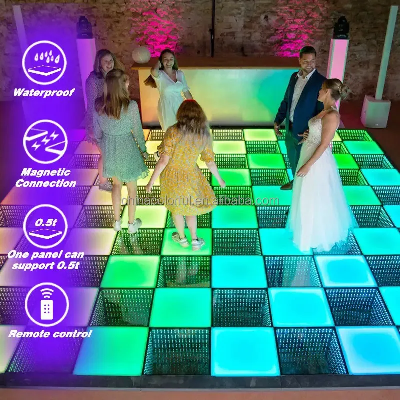Colorful-Mirror-3D-Wedding-Light-Wireless-LED-Dance-Floor-For-Stage-Bar ...